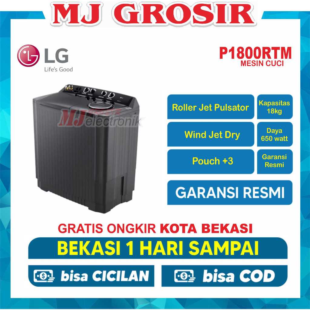 Jual MESIN CUCI LG P 1800 RTM 18KG 2 TABUNG P1800RTM KAPASITAS BESAR ...