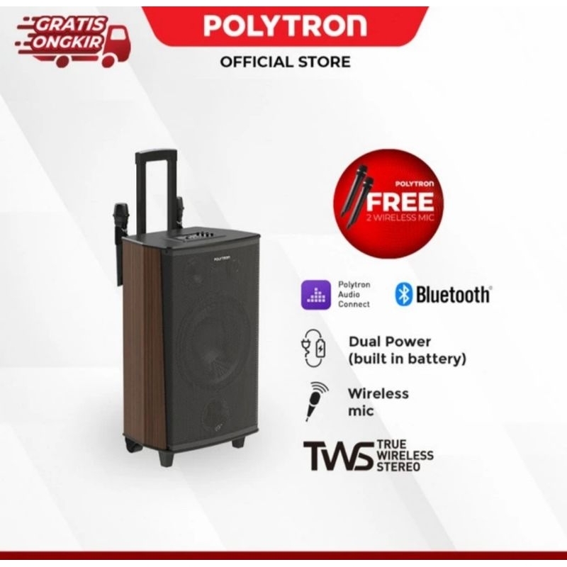 Jual POLYTRON PAS PRO10F6 Speaker Portable Meeting Trolley Bluetooth 10 ...