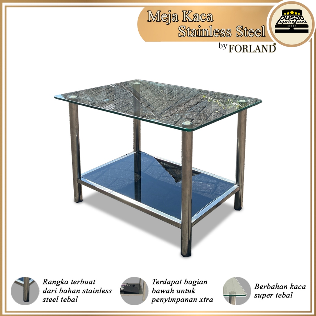 Jual [JABODETABEK] - Meja Kaca / Meja Ruang Tamu / Meja Stainless Steel ...