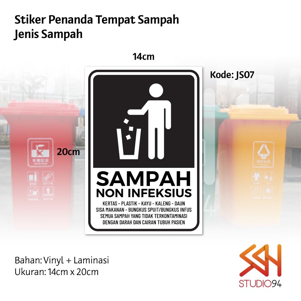 Jual Stiker Penanda Tempat Jenis Sampah | Organik Non Anorganik Medis ...