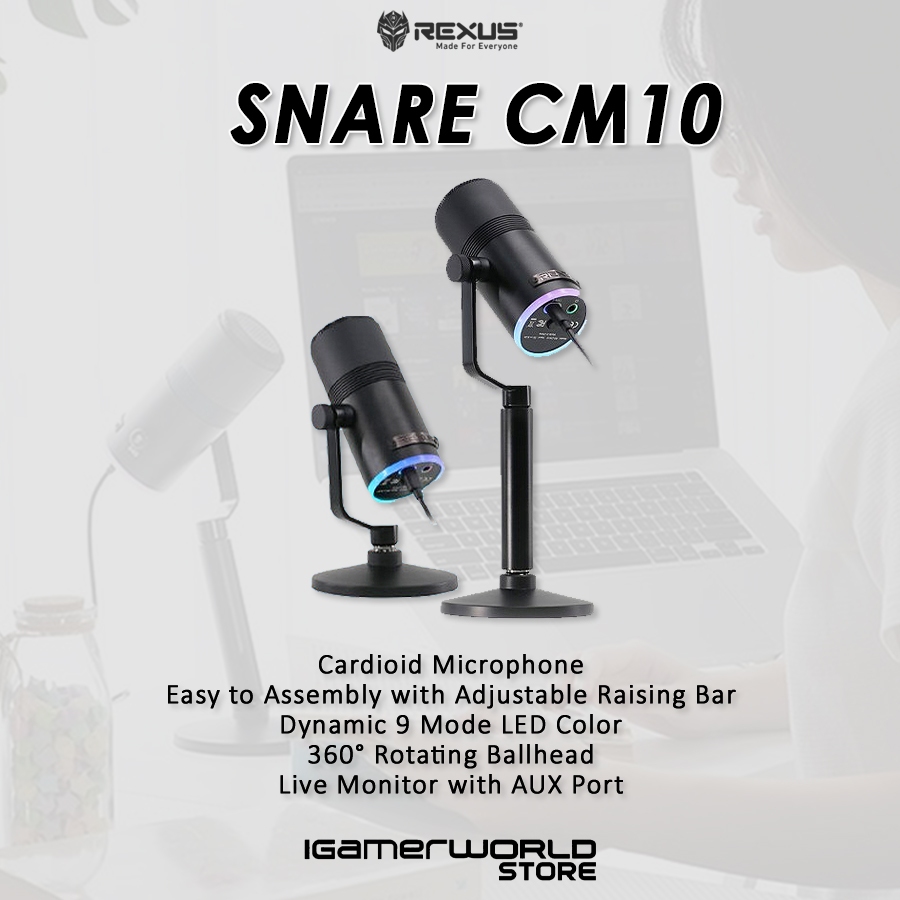 Jual Rexus SNARE CM10 USB Streaming & Gaming Condenser Microphone ...