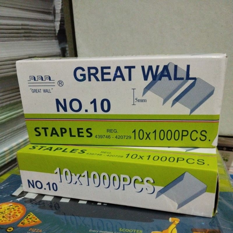 Jual great wall isi staples no 10 (per box) | Shopee Indonesia