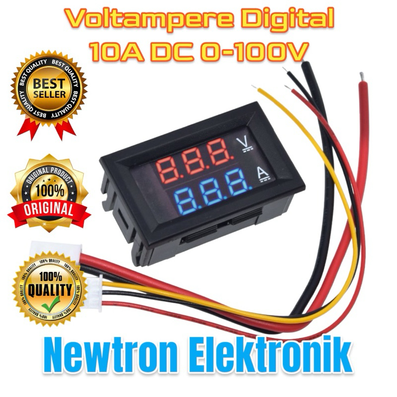 Jual VoltAmpere Digital Volt Ampere Amper meter Voltmeter DC 0-100V 10A 0.28" 0.28 Inch Ammeter ...