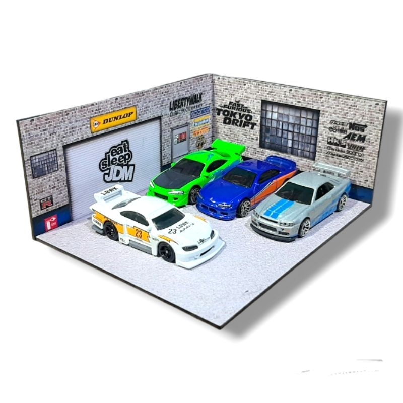 Jual Garasi Tokyo Drift Pola Diorama JDM papercraft skala 1/64 ...