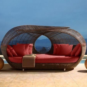 Jual Gazebo Rotan Sintetis Outdoor Daybed Rotan Modern Terbatas ...