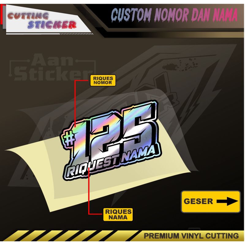 Jual stiker cutting custom nomor balap stiker cutting nomor racing ...