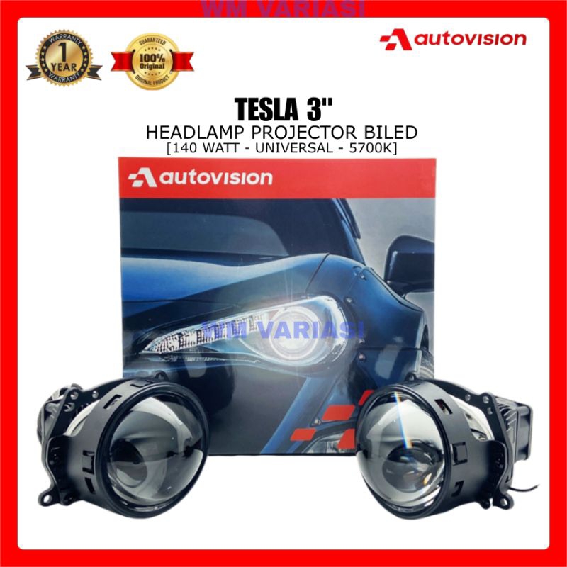 Jual Lampu BiLED Headlamp Projector 3 Inch 5700K Autovision Tesla 140W ...