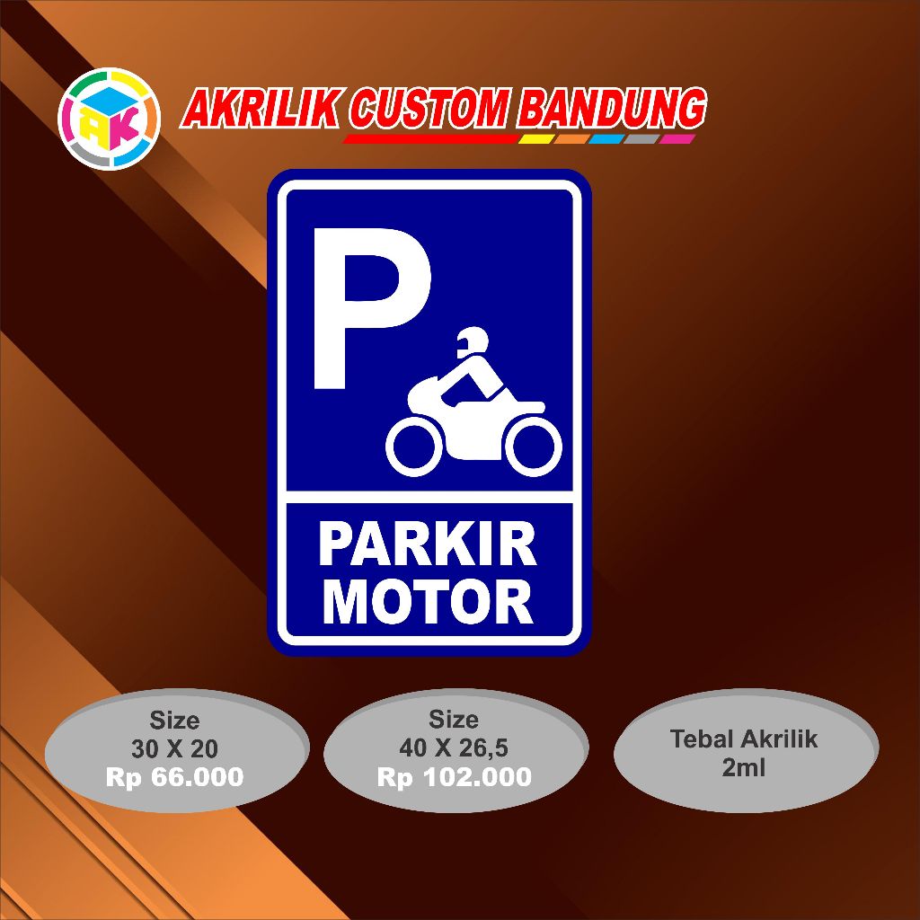 Jual Akrilik Sign Parkir Motor Tipe 1 | Shopee Indonesia