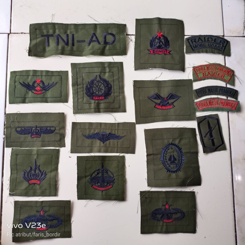 Jual BET LOGO BORDIR PDL TNI AD BRIVET SET PDL TNI AD FULSET ATRIBUT ...