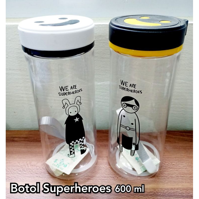 Jual Botol Bottle Minum We Are Superheroes Ukuran Kapasitas 600 Ml ...