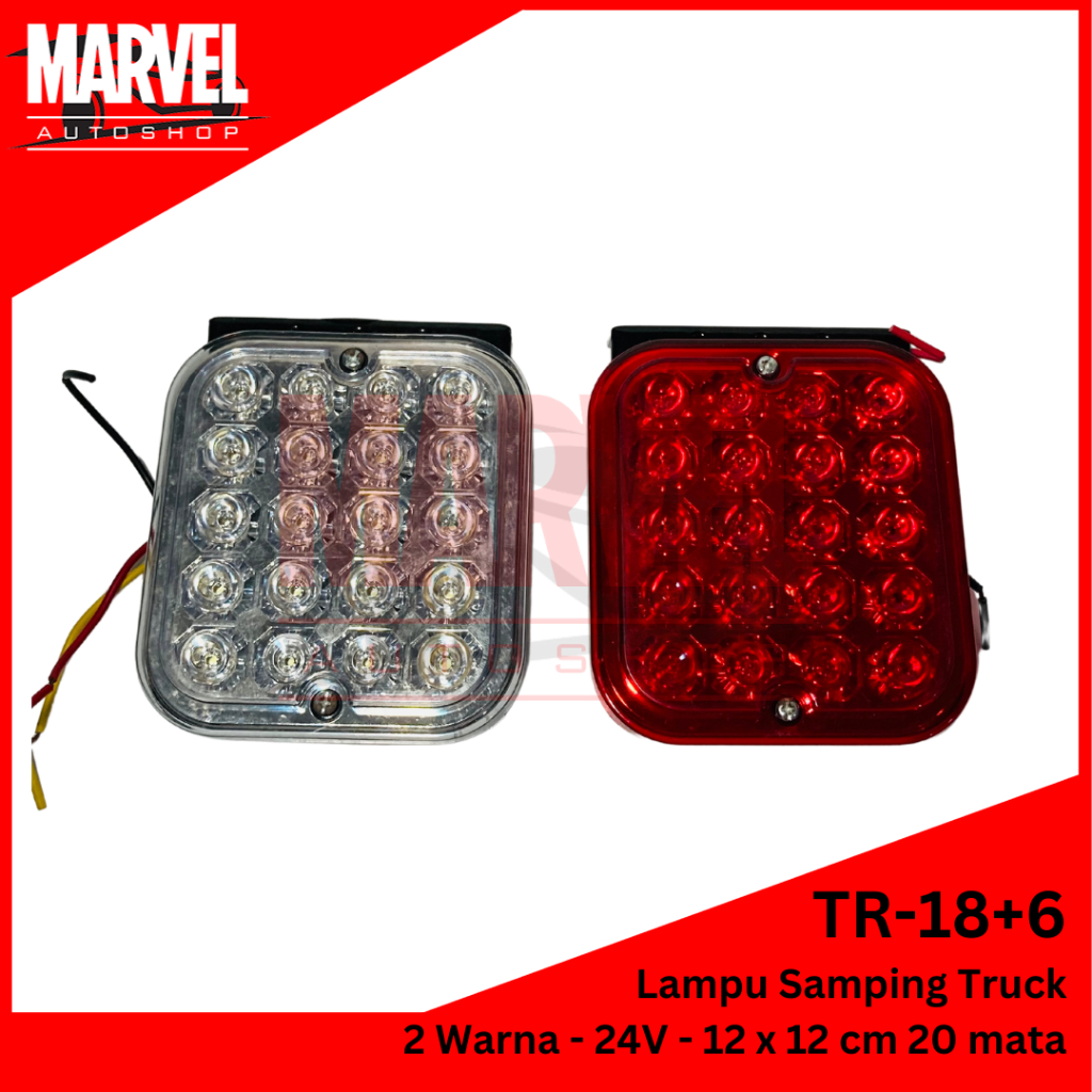 Jual LAMPU LED SAMPING BAK RUNNINGTRUCK TRUK OVAL 24 VOLT 2 WARNA LIGHT 20 MATA LED & FULL -TR18 ...