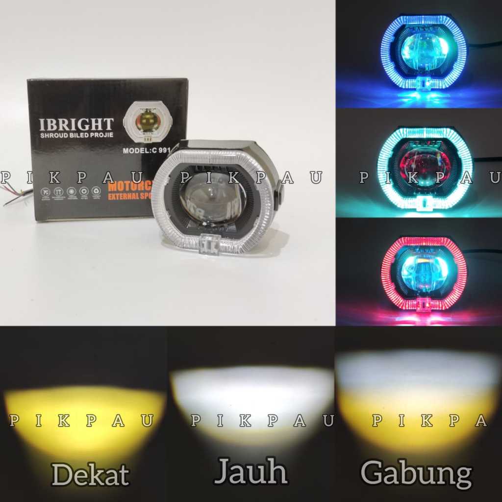 Jual IBRIGHT Lampu Projie Biled CUT OFF 3 INC Original Premium Black Series Dengan Shroud Full ...