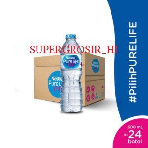 Jual MINERAL WATER NESTLE PURE LIFE / AIR MINUM KEMASAN BOTOL 600ML 1 ...