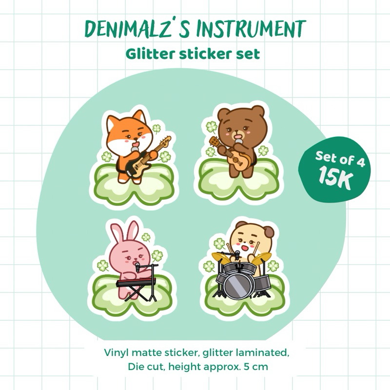 Jual Day6 Denimalz's Instrument Glitter Sticker Set | Shopee Indonesia