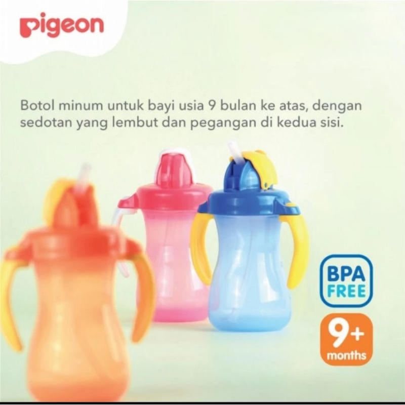 Jual Pigeon Petite Straw Bottle / Botol minum sedotan Bayi 150ml ...