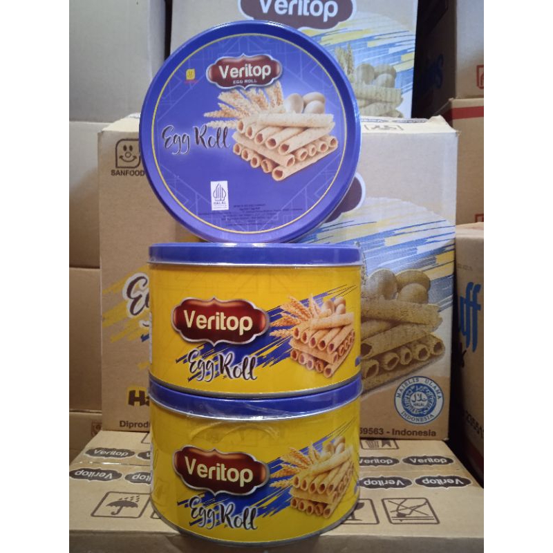Jual Veritop egg roll kaleng 210gram kartonan isi 6kaleng | Shopee ...