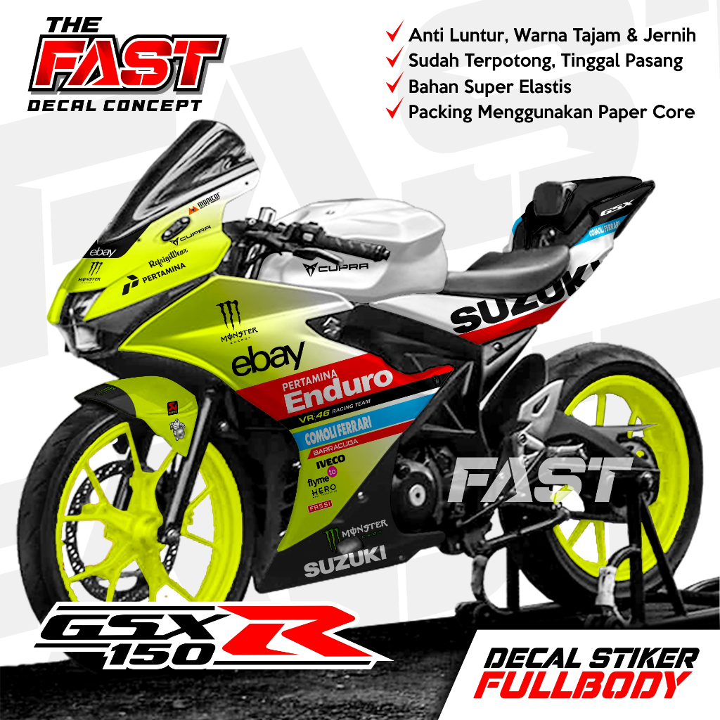 Jual Decal Gsx R150 Full Body TERBARU Stiker Gsx R150 Full Body Decal ...