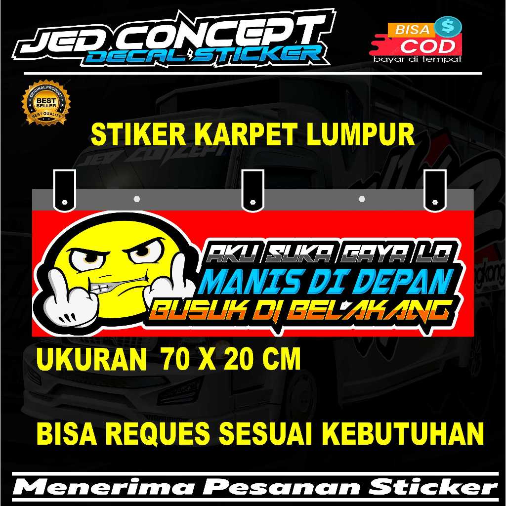 Jual stiker karpet lumpur truk all pickup aku suka gaya lo manis di ...
