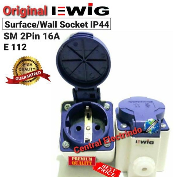 Jual FgY Surface Mounting Wall Socket 2Pin 16A E112 EWIG | Shopee Indonesia