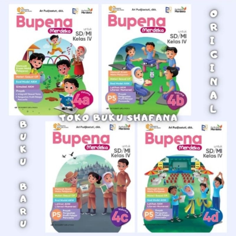 Jual Buku Bupena Volume 4A 4B 4C 4D SD/MI Kelas 4 Erlangga Kurikulum Merdeka Original Kurmer ...