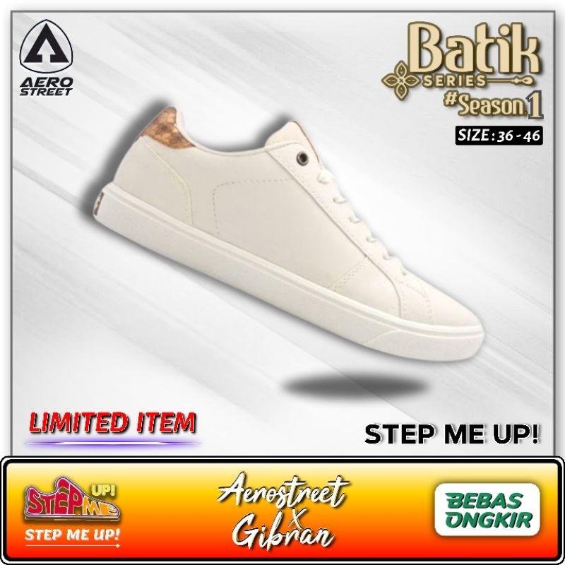 Jual Aerostreet x Gibran Season 1 Putih Emas - Sepatu Sneakers Casual ...