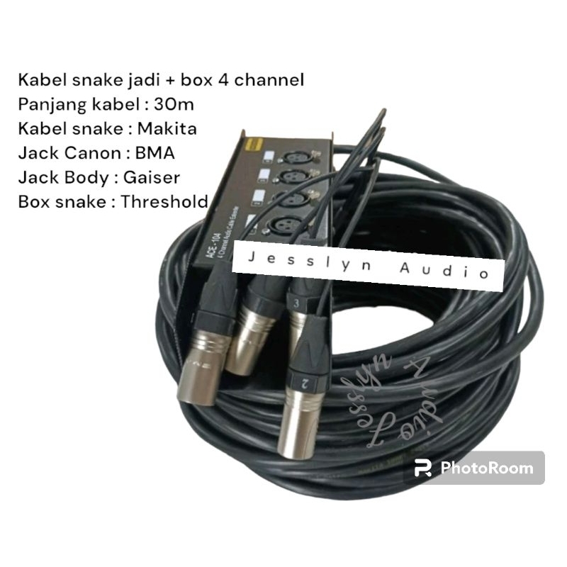 Jual Kabel snake jadi + box 4 channel 30 meter / kabel input 4ch plus ...