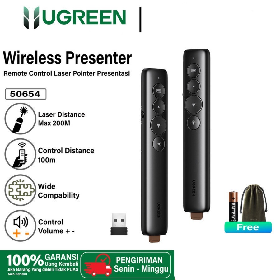 Jual Laser Pointer Remote Control Presenter Wireless 2.4ghz UGREEN 50654 | Shopee Indonesia