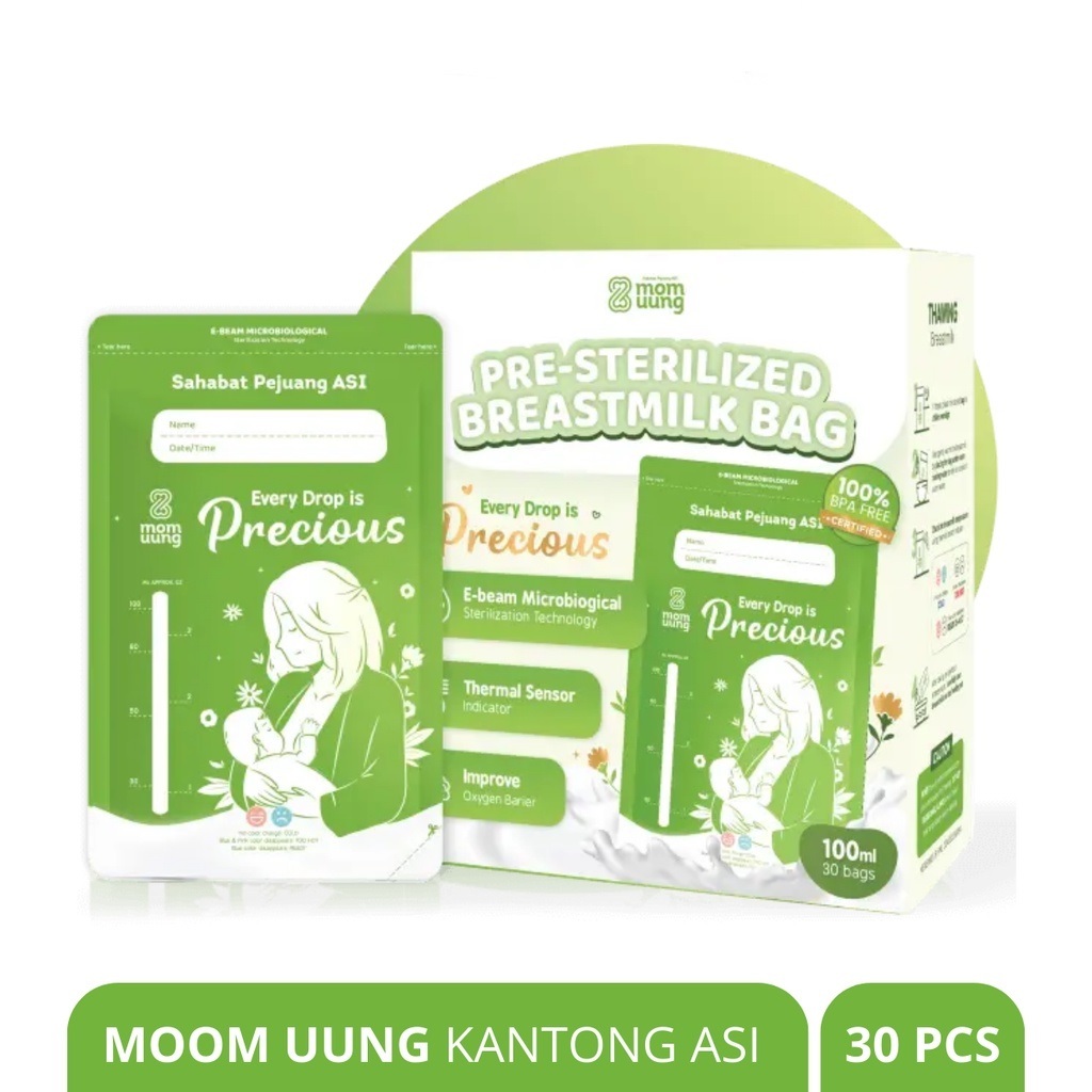 Jual MOM UUNG Kantong Asi Pre-sterilized Breast Milk Bag 100ml - 150ml | Shopee Indonesia