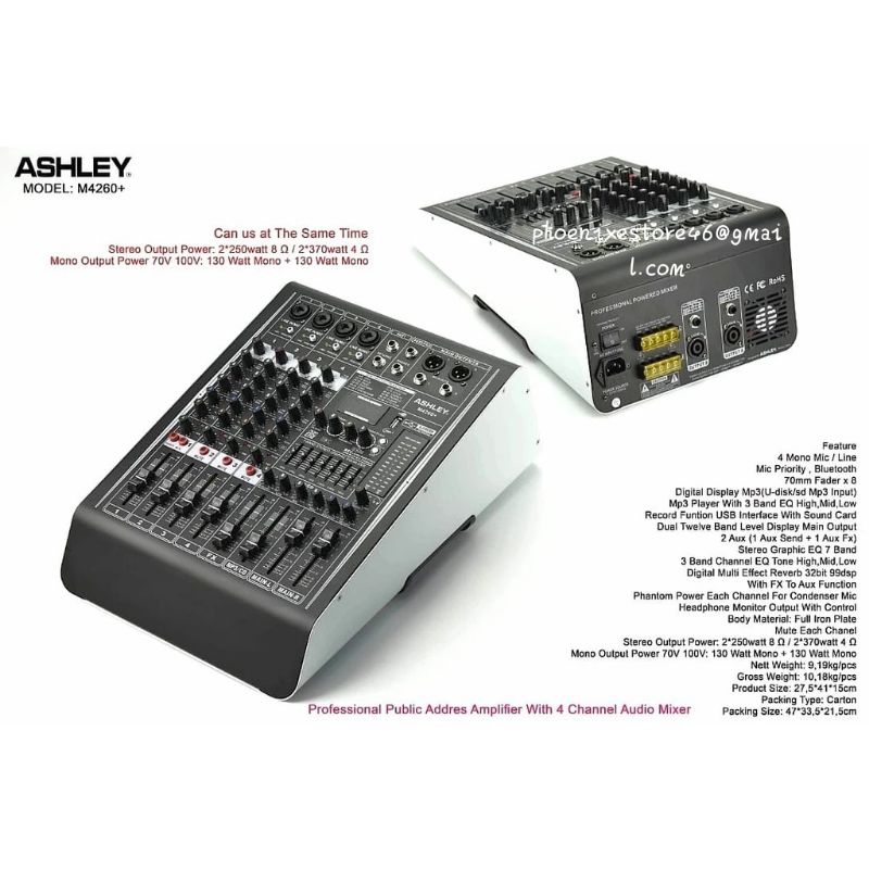 Jual Power Mixer Ashley M4260+ Series Original seri terbaru cocok buat ...