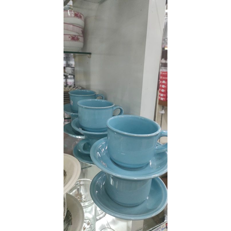 Jual CK Hikura Biru // Cangkir Set Keramik Hikura Biru | Shopee Indonesia