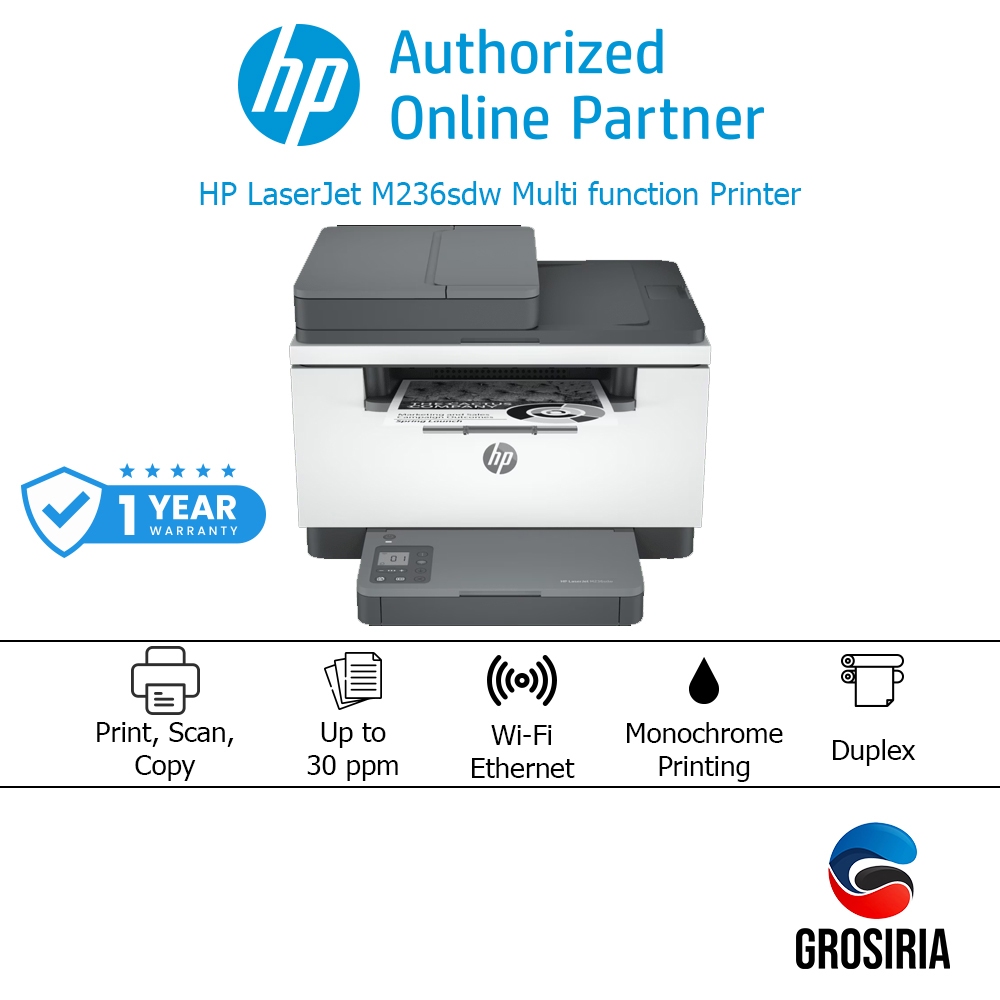 Jual HP Printer Laser Mono Hitam Putih Multifungsi MFP M236SDW M236 SDW ...