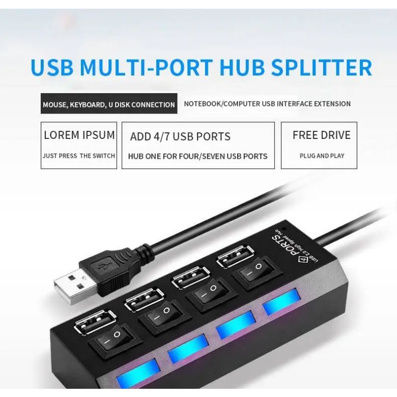 Jual Konektor USB HUB Multi Port Hub Splitter Colokan Extender ...