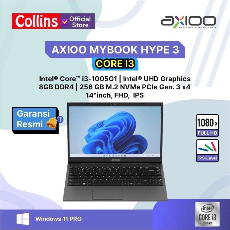 Jual Axioo Mybook Hype 3 I3-1005G1 DDR4 8GB/16GB 256GB 14" FHD IPS W11 ...