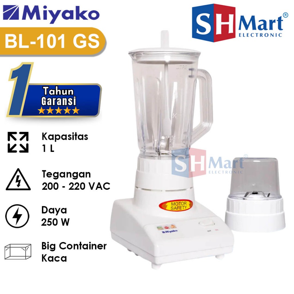 Jual BLENDER MIYAKO KACA 2 IN 1 KAPASITAS 1 LITER BL-101 GS / BL-101GS ...