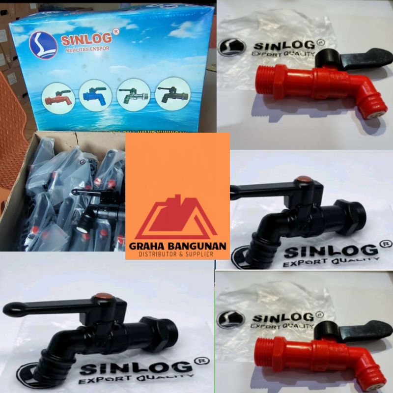 Jual Kran air Timah dan PVC | SINLOG 1/2 inch Ball vave bahan kuningan | Shopee Indonesia