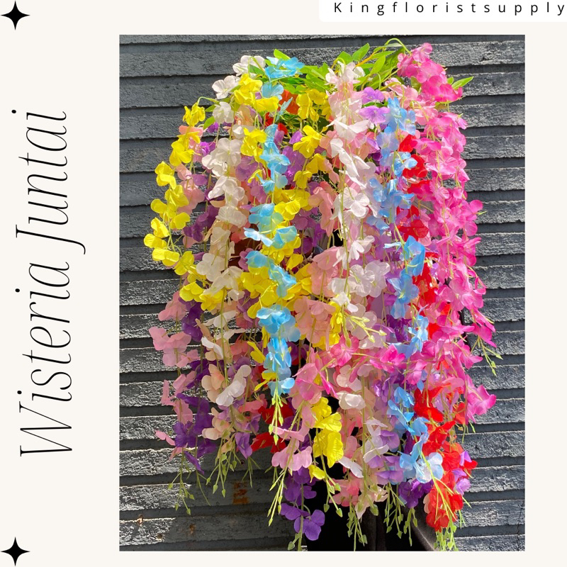 Jual BUNGA WISTERIA 3 CABANG JUNTAI ARTIFICIAL FLOWER TANAMAN RAMBAT ...