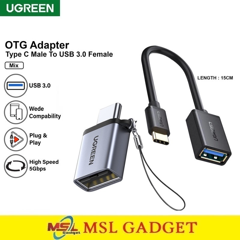 Jual UGREEN OTG Konverter Type C Male to USB 3.0 Female Flashdisk Mouse ...