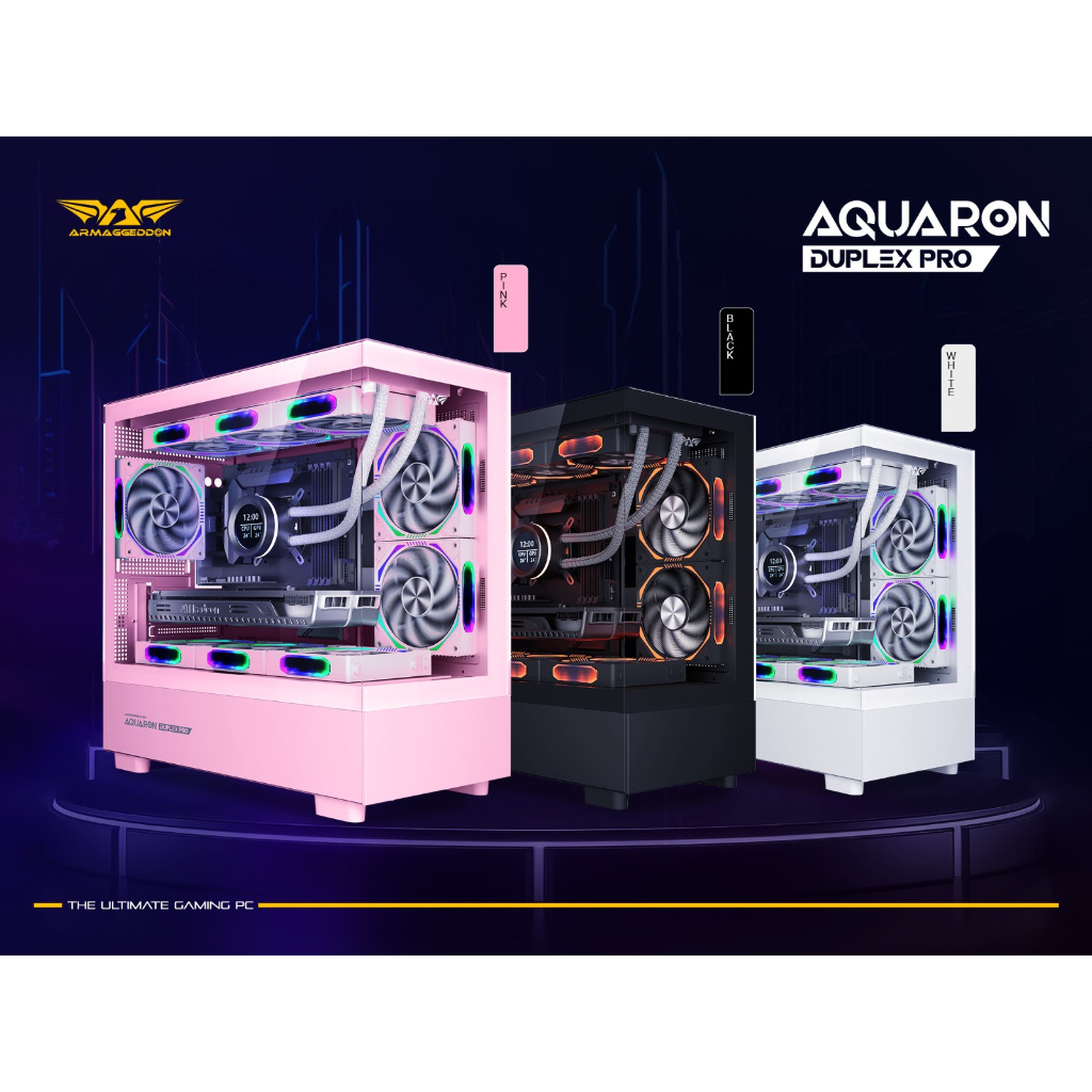 Jual Casing Gaming Armaggeddon AQUARON DUPLEX PRO M-ATX | Shopee Indonesia