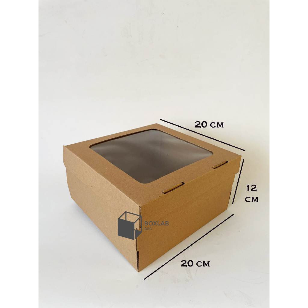 Jual Box Jendela Mika 20x20x10 cm, Box Cake Tart Puding, Kotak Kue ...
