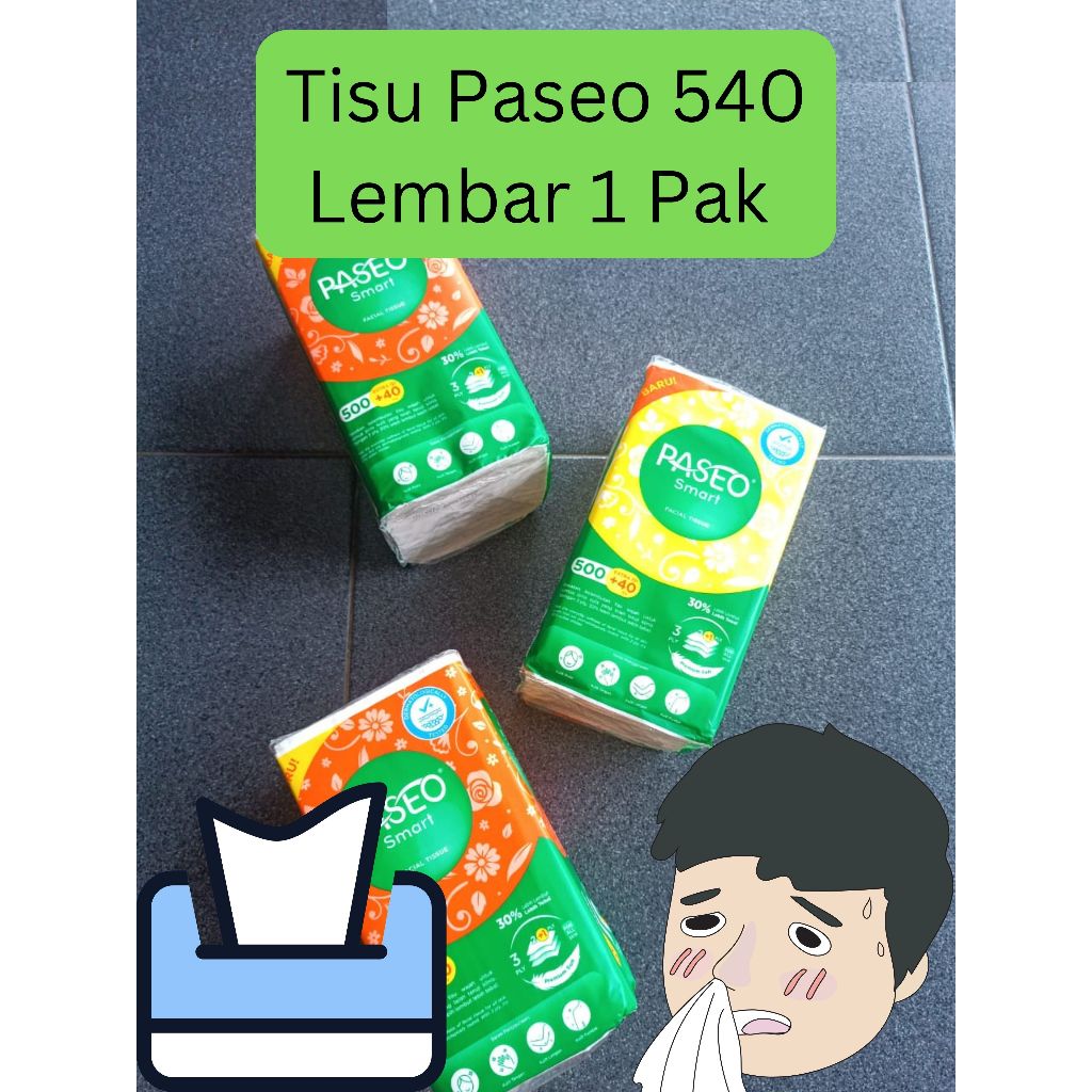 Jual TISU PUTIH BANTAL 3 PLY MEREK PASEO SMART 1 PAK ISI 540 lembar ...