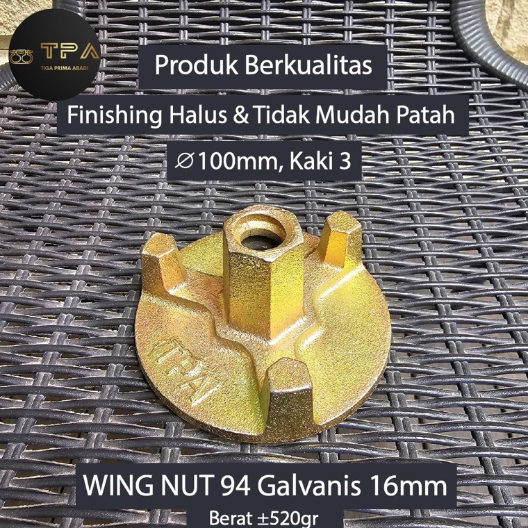 Jual ART C69S WINGNUT 94 GALVANIS TIE ROD 16MM DIAMETER 1CM BEKISTING ...