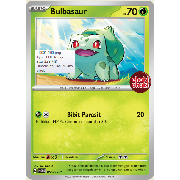 Jual POKEMON TCG INDONESIA BULBASAUR PROMO CHOKI CHOKI 056/SV-P ...