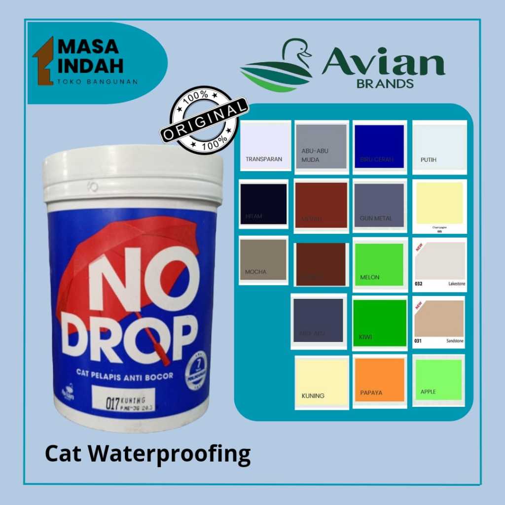 Jual NO DROP Cat Pelapis Anti Bocor 1 kg, Cat Dinding Waterproof Cat Interior Exterior | Shopee ...