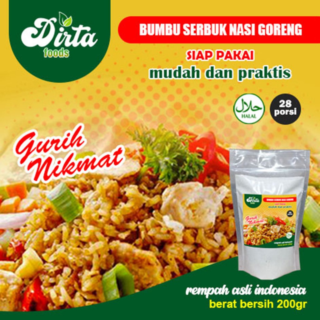 Jual DIRTA FOODS BUMBU SERBUK NASI GORENG SIAP PAKAI MUDAH DAN PRAKTIS ...