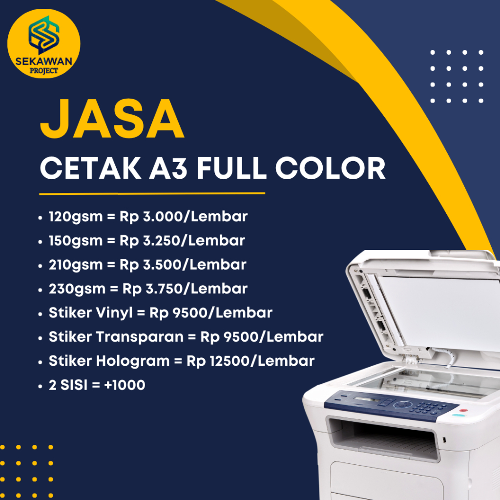 Jual Cetak Brosur A3/ Cetak Leaflet / Cetak Flyer / Cetak Kalender / Cetak Stiker | Shopee Indonesia