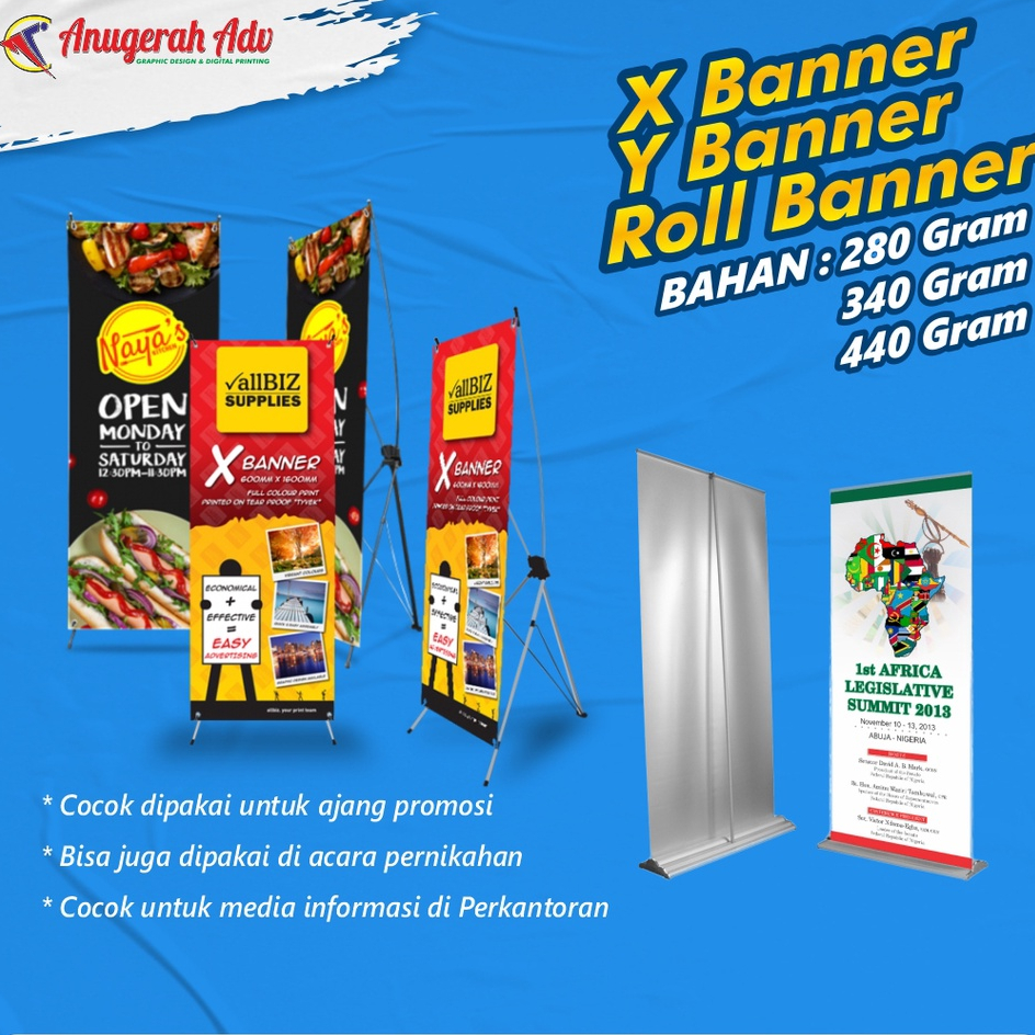 Jual X BANNER / STAND X BANNER / PAKET X BANNER UKURAN 160 x 60 | Shopee Indonesia