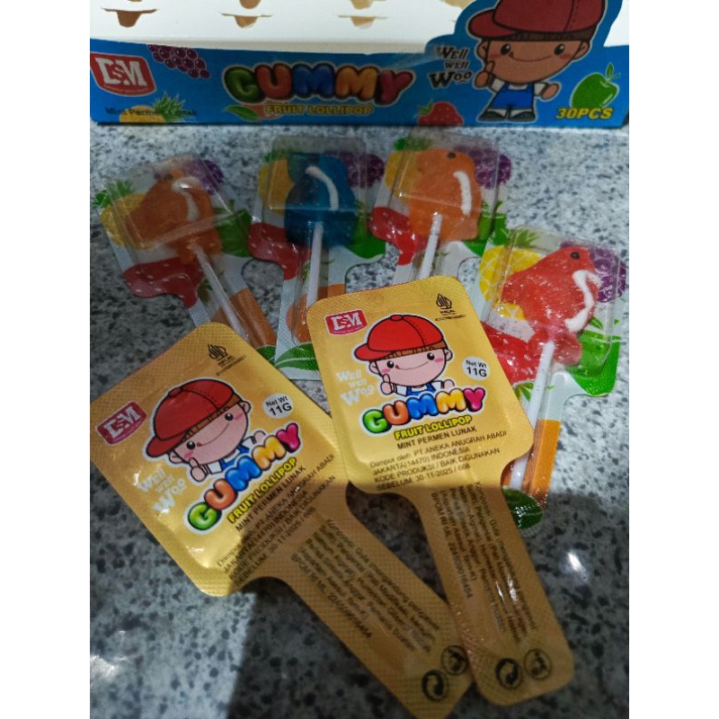 Jual Permen gummy fruit lollipop dsm candy | Shopee Indonesia