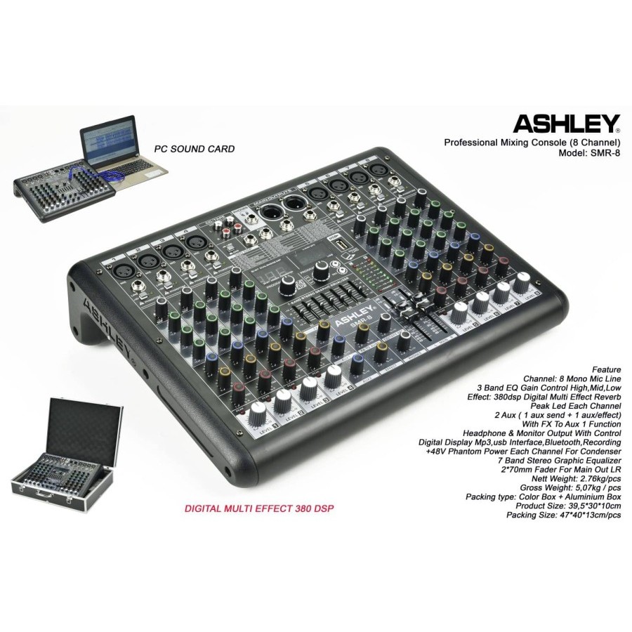 Jual Mixer Ashley New SMR-8 SMR 8 Channel Bluetooth Free KOPER TERBAIK ...
