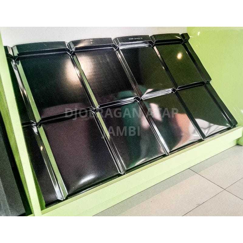 Jual Genteng Metal Minimalis 2x4 Hitam Kilat Gobi Satria Roof | Shopee ...