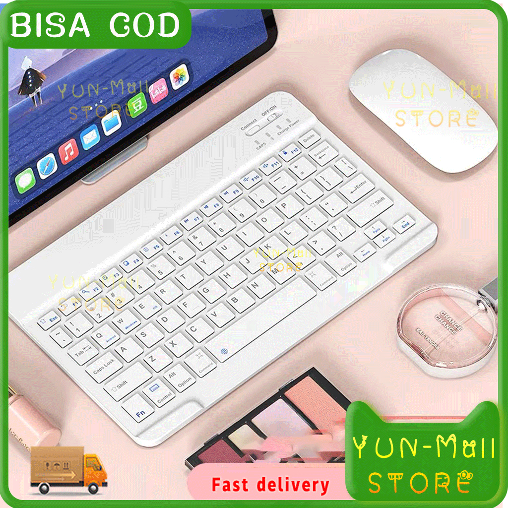 Jual 【COD】 YUN Mall 10 inch Wireless Bluetooth Keyboard Touch keyboard ...